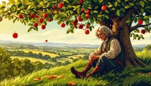 The First Apple Logo Featured Sir Isaac Newton Sitting Under an Apple ...